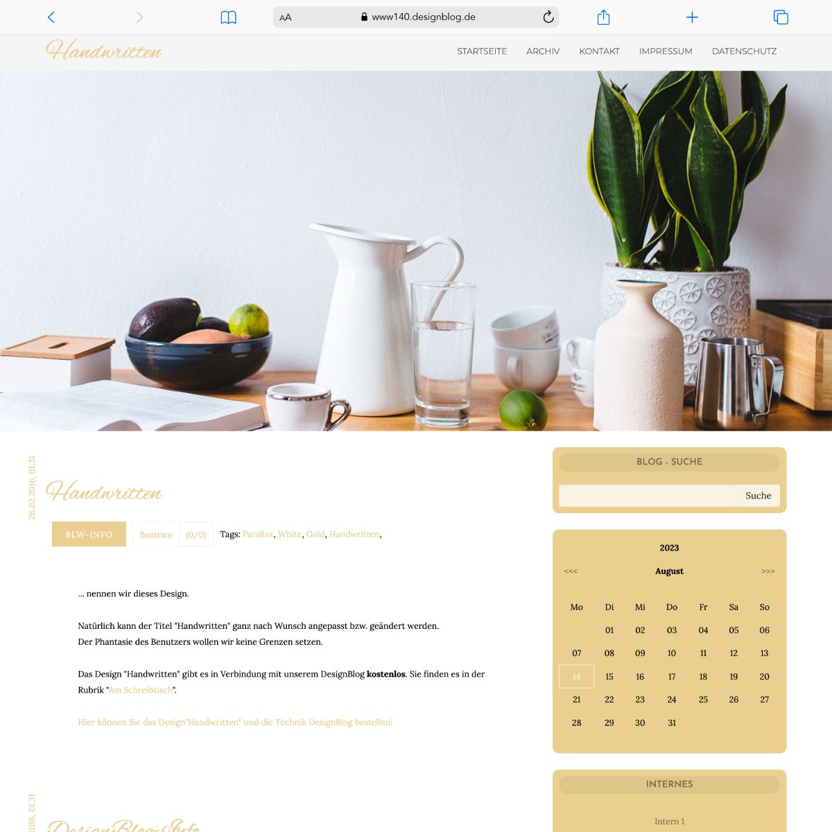 Handwritten - Blog-Shop